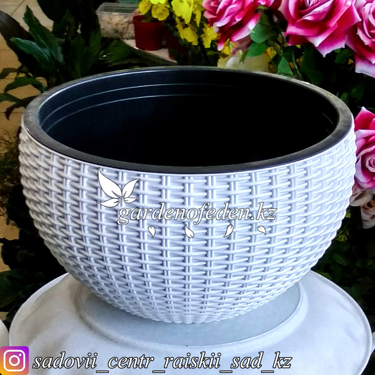 Подвесной горшок для цветов в форме "Корзина". Цвет: Белый. купить в ...