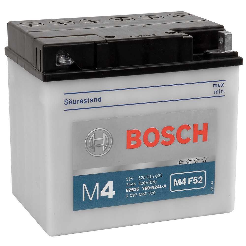 Мотоциклетный аккумулятор (25Ah 12V) Bosch M4 F52 для воздушной ...