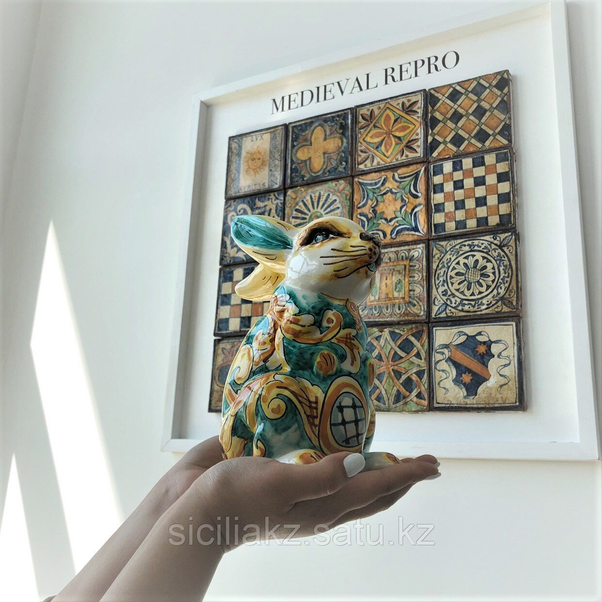 Декоративная статуэтка кролика, ручная керамика, Италия