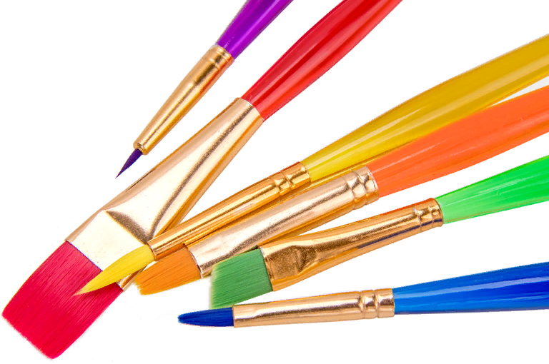 Набор кистей для рисования 6 шт синтетика плоские разноцветные (длина ...