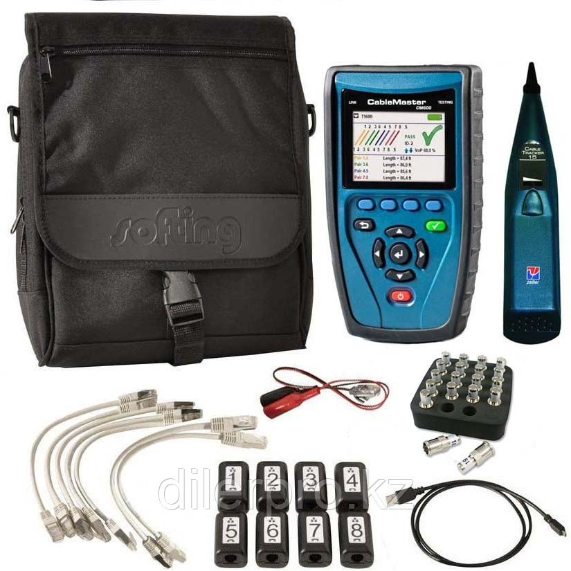 Softing (Psiber) CableMaster 650 - кабельный тестер с индуктивным щупом и аксессуарами
