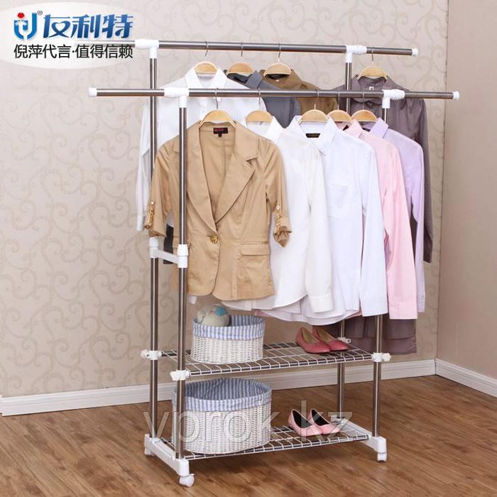 Вешалка для одежды напольная двойная, регулируемая 101-150x43x95-160 см ...