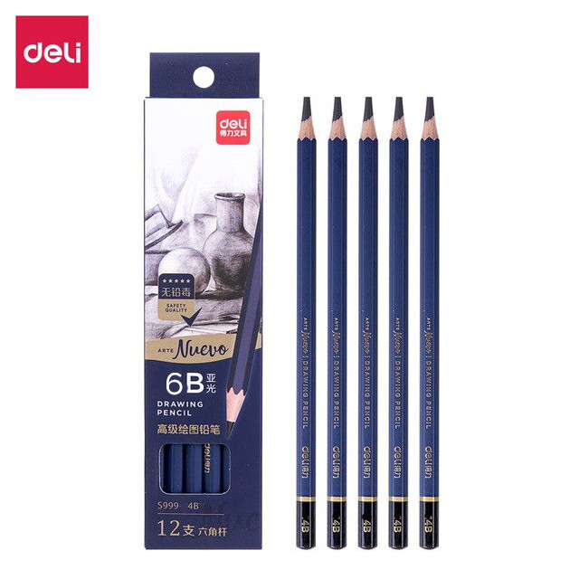 Карандаш чертежный 6B Deli S999-6B (id 83396776)