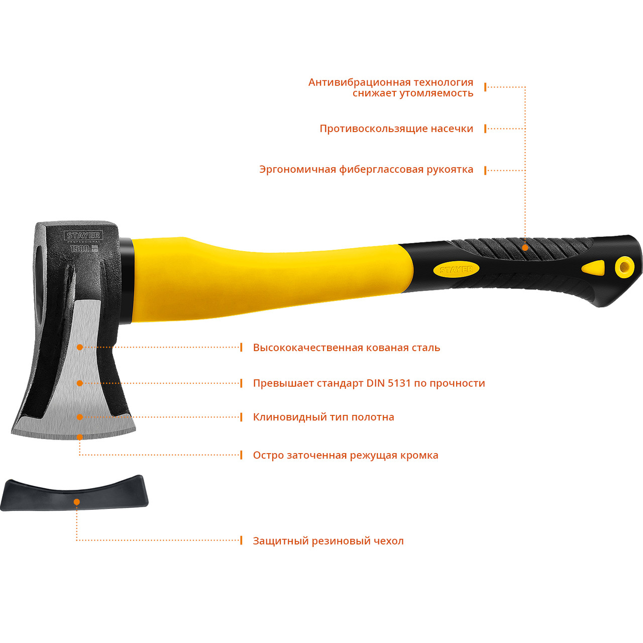 Купить STAYER 1500 г., топор-колун кованный с двухкомпонентной ...