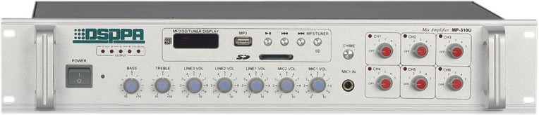 Комбинированный микшер усилитель зон DSPPA MP610U – Купить Комбинированный микшер усилитель зон ...