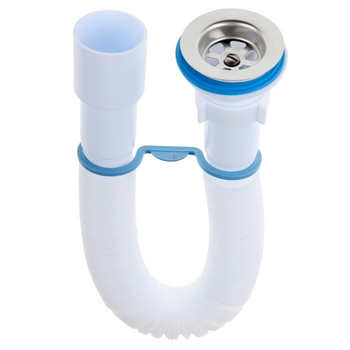 Сифон Ани Пласт G116 гофрированный, белый, удлиненный, для мойки 1 1 ...