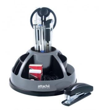 Органайзер настольный 10 предметов, вращающийся, черный/серый, Attache Selection: продажа, цена ...