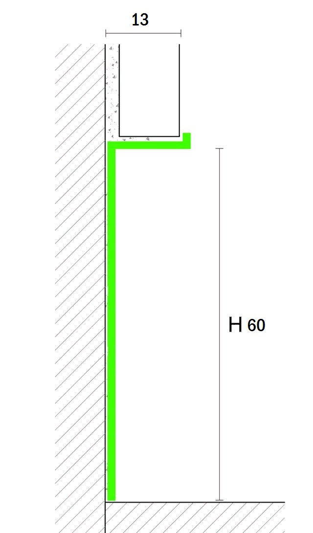 ТЕНЕВОЙ ПЛИНТУС СКРЫТОГО МОНТАЖА ЧЕРНЫЙ 60 ММ
