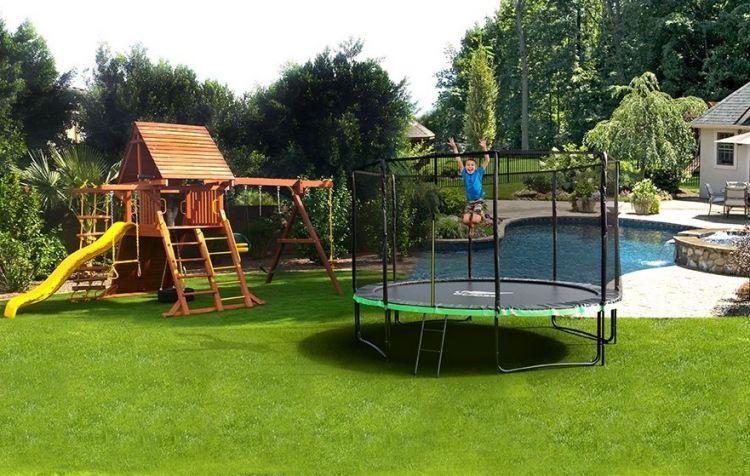 Батут Eclipse Inspire 8 FT (2.4 метра) с сеткой и лестницей: спортивные ...