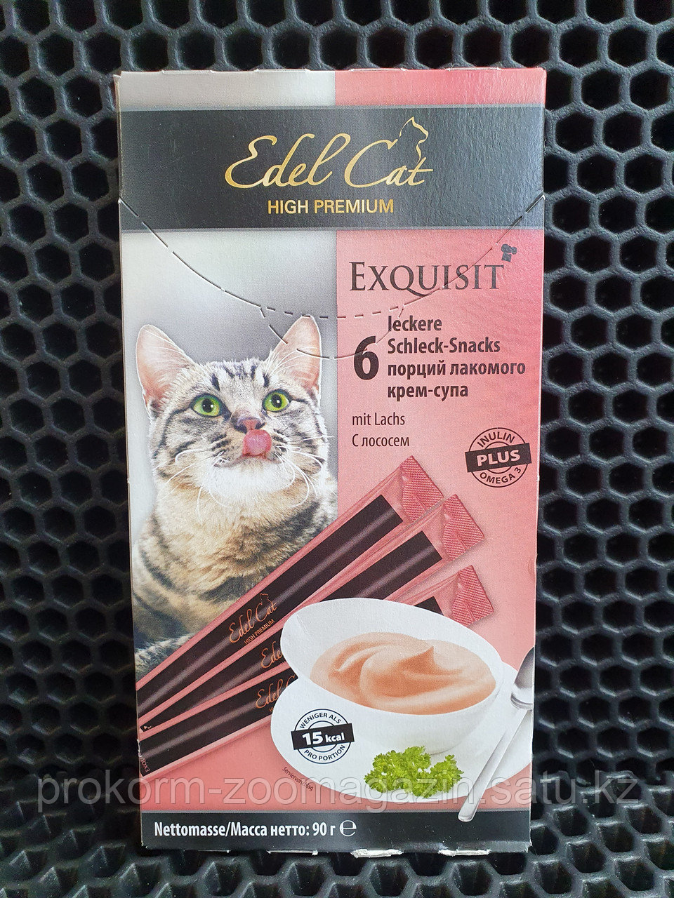 Edel Cat, Эдель Кэт, кремовое лакомство для кошек, лосось, упаковка 6× ...