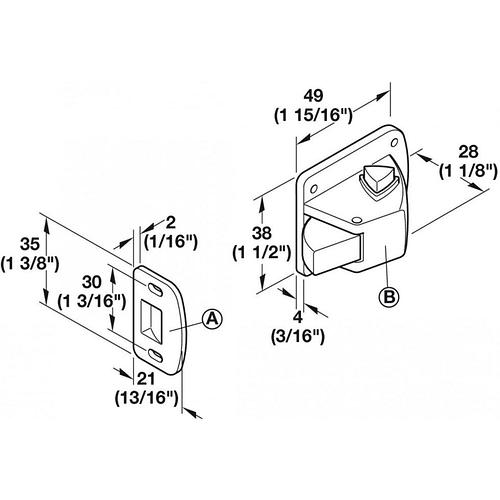 Замок магнитный HAFELE Whatlock для дверей толщиной 16-25мм 245.41.792