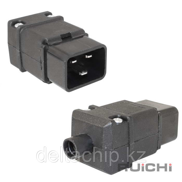 Разъем питания штекерный (вилка) RUICHI IEC-320-C20, 3-контактный, 220 ...