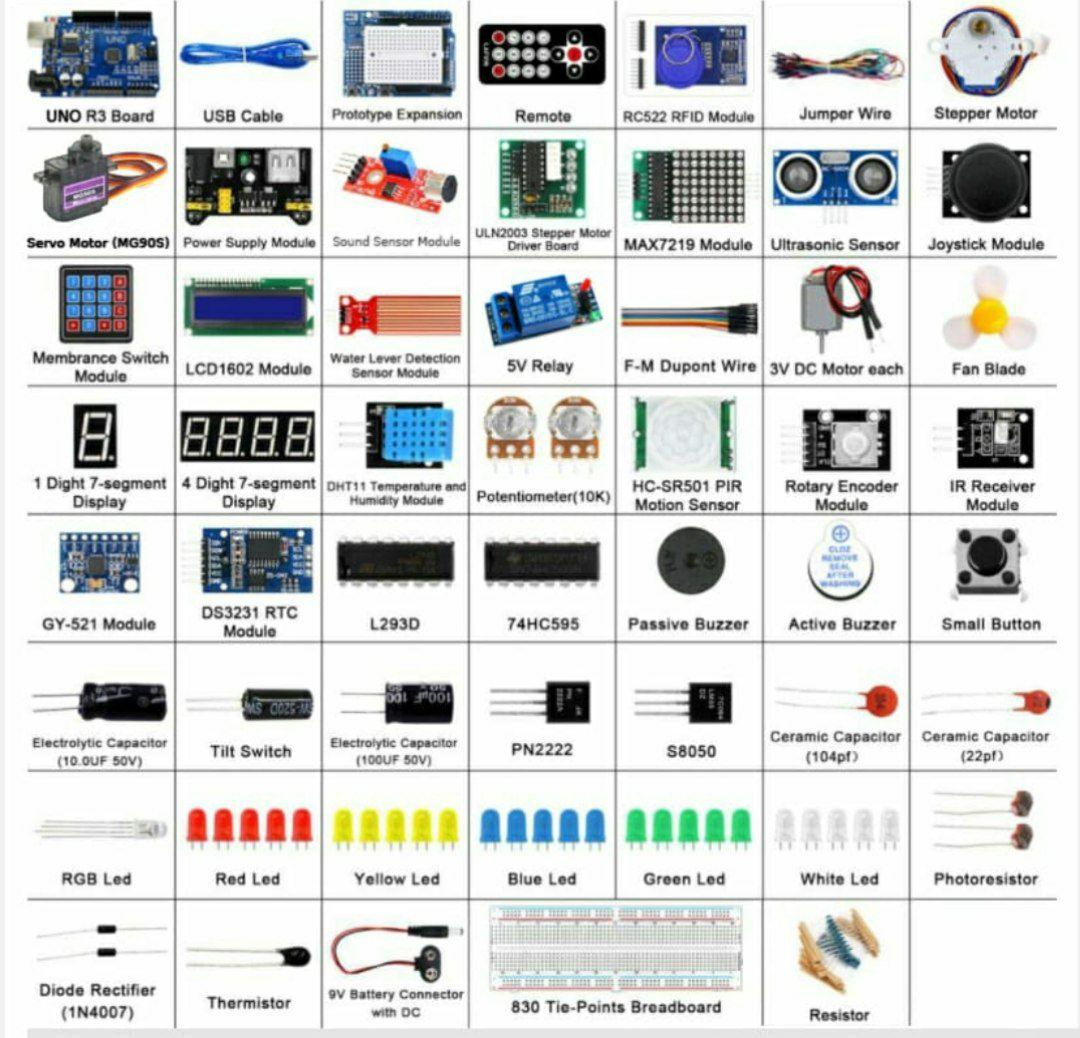 Расширенный набор Arduino Starter Kit Uno R3 продажа цена в Алматы Моделизм от Arduino Parts