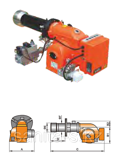 BT40GR Горелка газовая (двухступенчатая) 185-425 кВт (id 104372363)