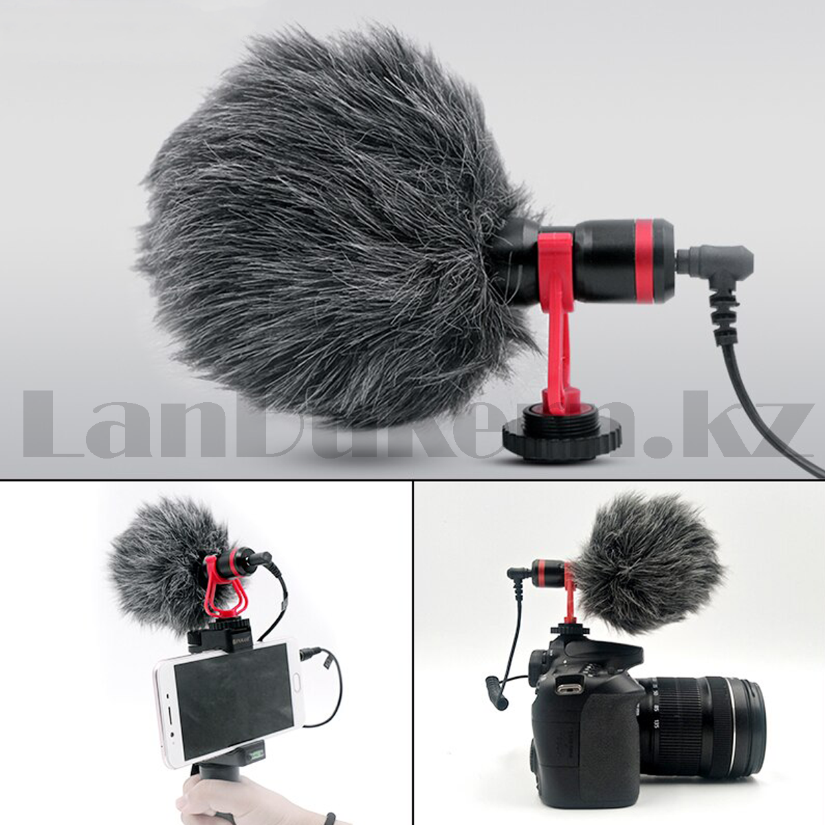 Петличный микрофон Boya BY-MM1. Меховая защита от ветра со ...