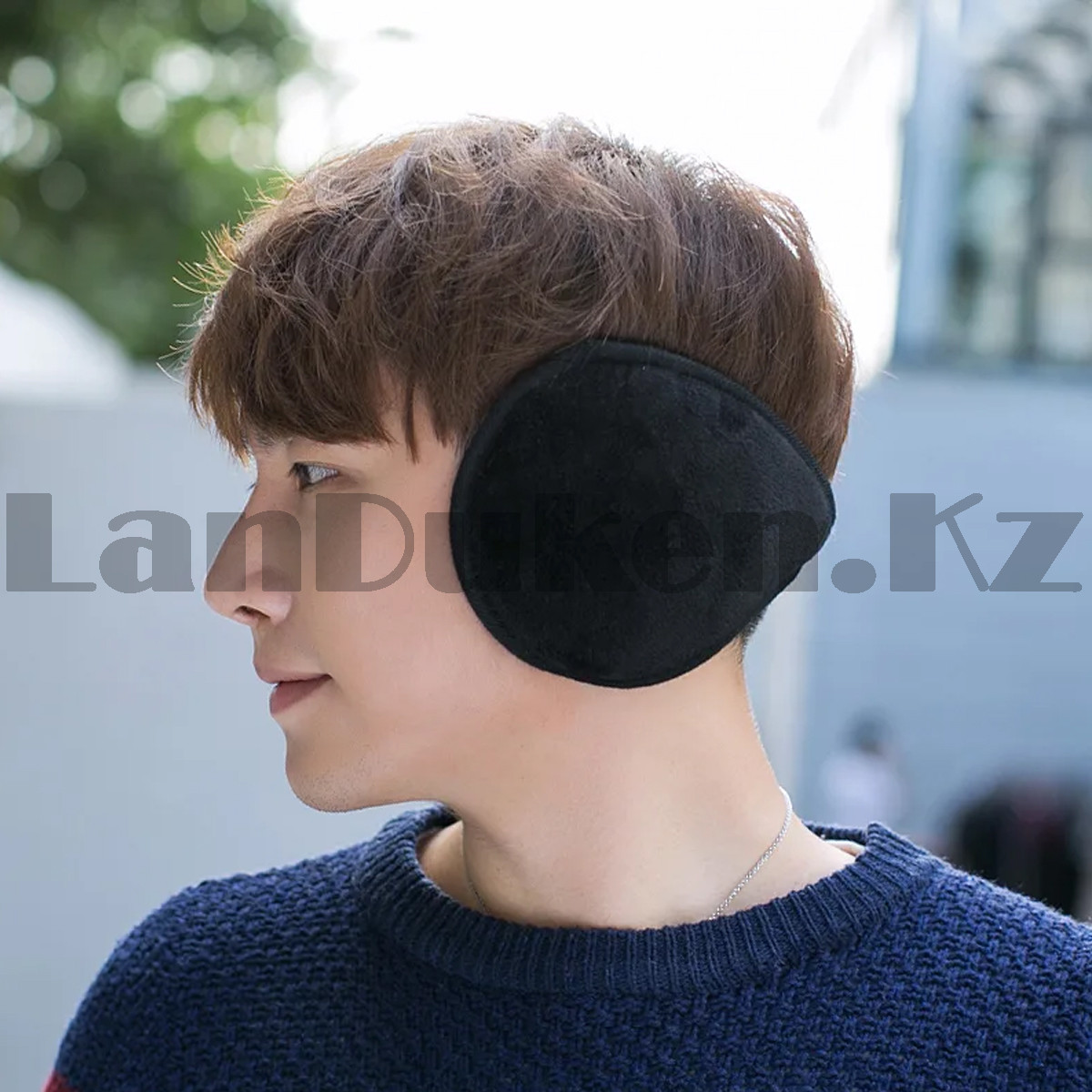 Меховые наушники зима/осень черные мужские