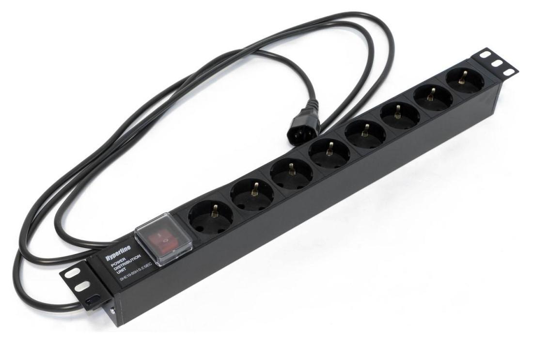 Блок распределения питания Hyperline SHE19-8SH-S-2.5IEC гор.размещ ...