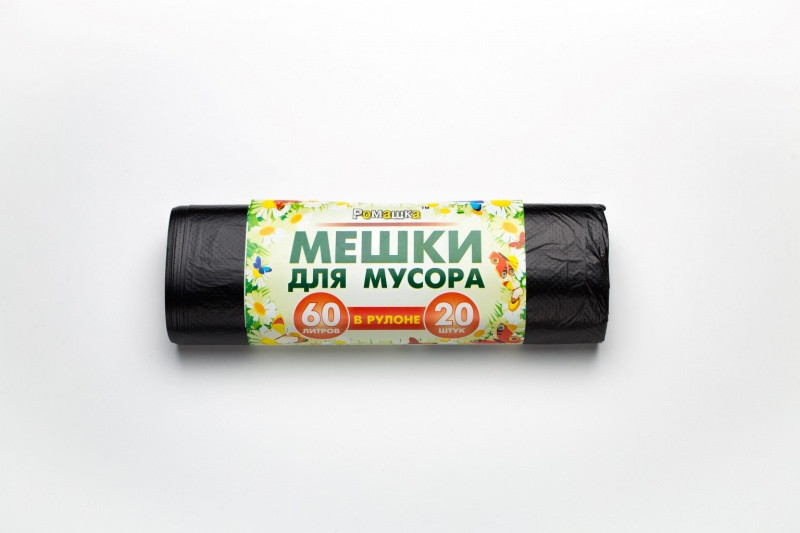 Заказать Мусорный мешок в рулоне 60 л. 20 шт. "ПРЕМИУМ" (ЧЕРНЫЙ, ПНД ...