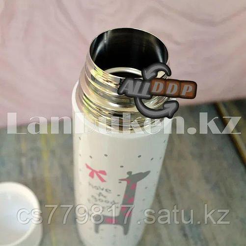 Термос вакуумный 500 мл. с надписью Have a good time? с принтом Жираф ...