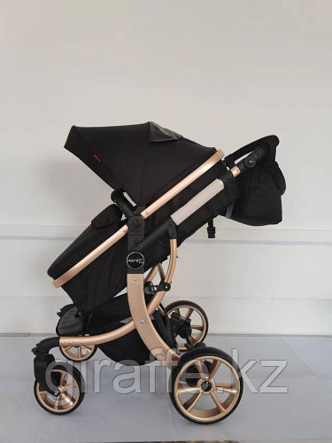 КОЛЯСКА ТРАНСФОРМЕР AIMILE 608-А 2В1 золотая рама черный с сумкой (id ...