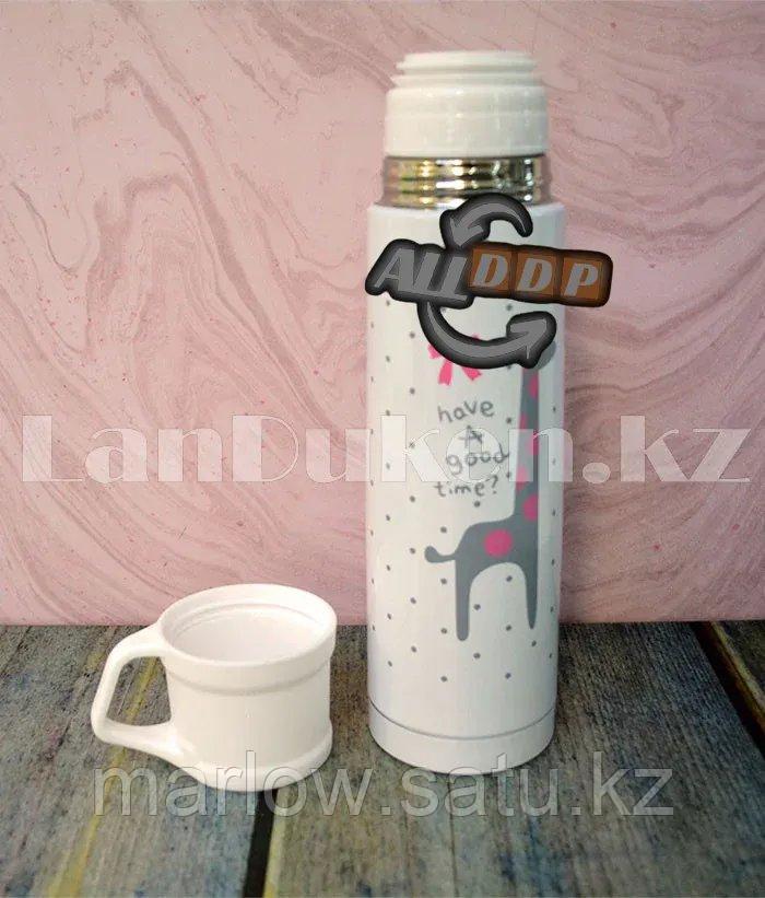 Термос вакуумный 500 мл. с надписью Have a good time? с принтом Жираф ...