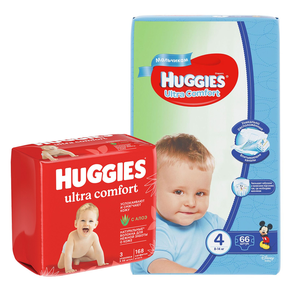 Подгузники Huggies Ultra Comfort для мальчиков S4, 8-14кг, 66шт ...