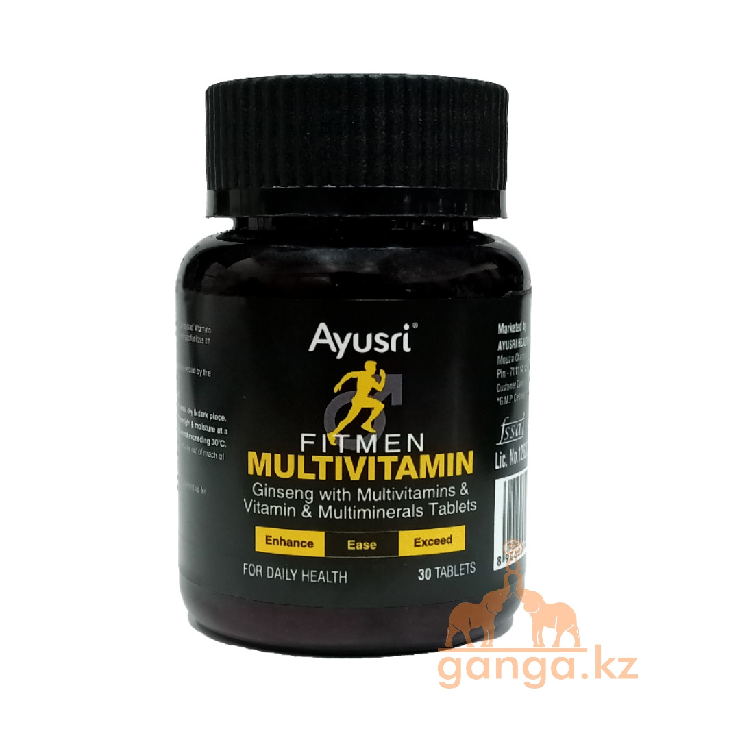 Мультивитамины для мужчин (Multivitamin fit men AYUSRI), 30 таб ...
