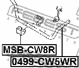 4156A028/ MSB-CW8R, Втулка задн стабилизатора D=20mm MITSUBISHI ...