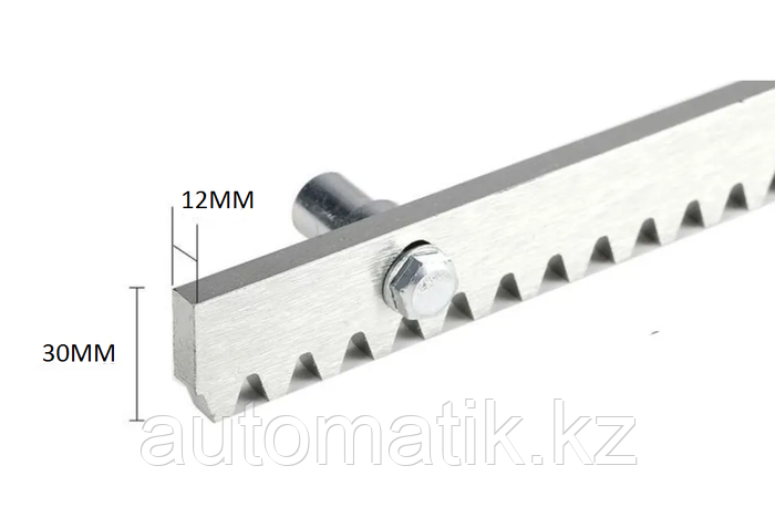 Рейка зубчатая DHRACK 1м 12x30. Для приводов откатных ворот. (id 107366482)