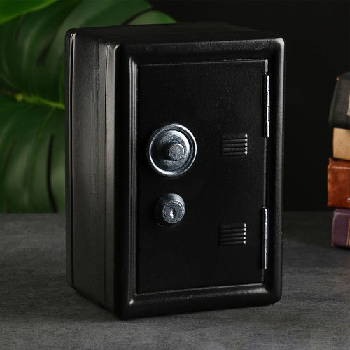 Копилка "Сейф" черный, 12х10х18см (id 107379702)