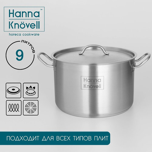 Кастрюля из нержавеющей стали Hanna Knövell с крышкой, 9 л, d=26 см, h ...