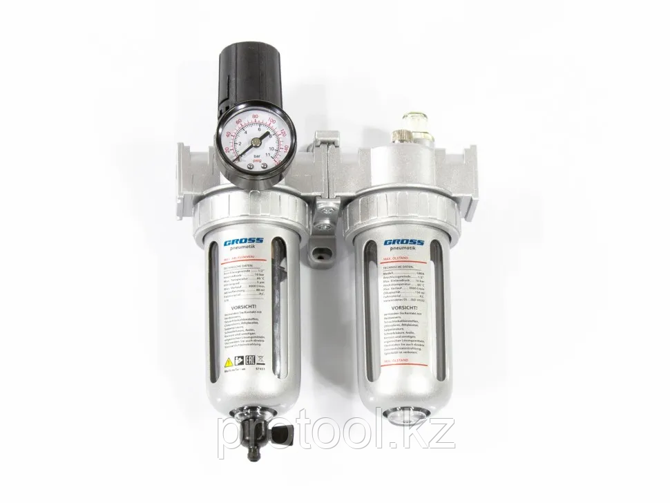 Купить Блок подготовки воздуха регулятор-фильтр-лубрикатор G804, 1/2"// Gross в Алматы: Низкая ...