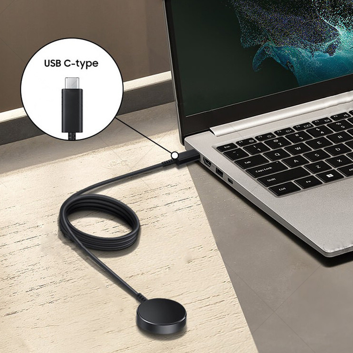 Беспроводная зарядка для смарт часов Galaxy Watch черная