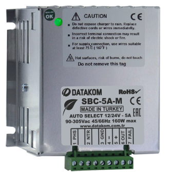 Зарядное устройство Datakom SBC-5A-M (12В/24B, 5A, 100-240B) (id ...