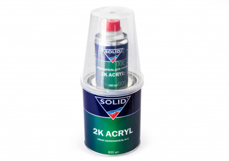 Грунт Solid 2k acril акриловый черный с отвердителем 800+160 мл в ...