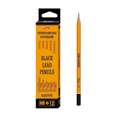 Карандаш чернографитный "Hatber Perfect HB", 2мм, заточенный, шестигранный корпус (id 112658655 ...