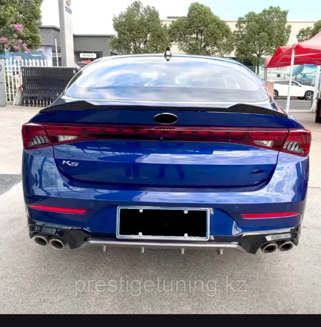 Спойлер на крышку багажника на Kia K5 2019-23 вариант B (Черный цвет ...