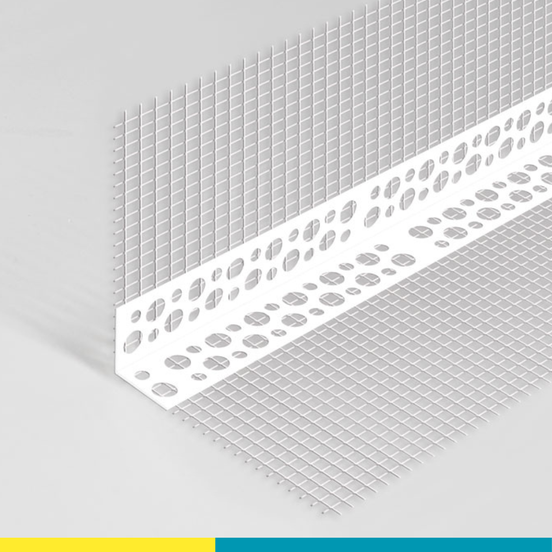 Купить угол перфорированный ПВХ с сеткой 10+15 см, Profigips