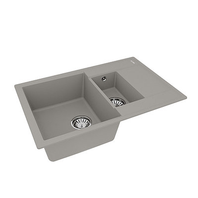 Кухонная мойка из кварцгранита LEMARK RAMZA 760 цвет: Серый шёлк (9910041) (id 114172556 ...