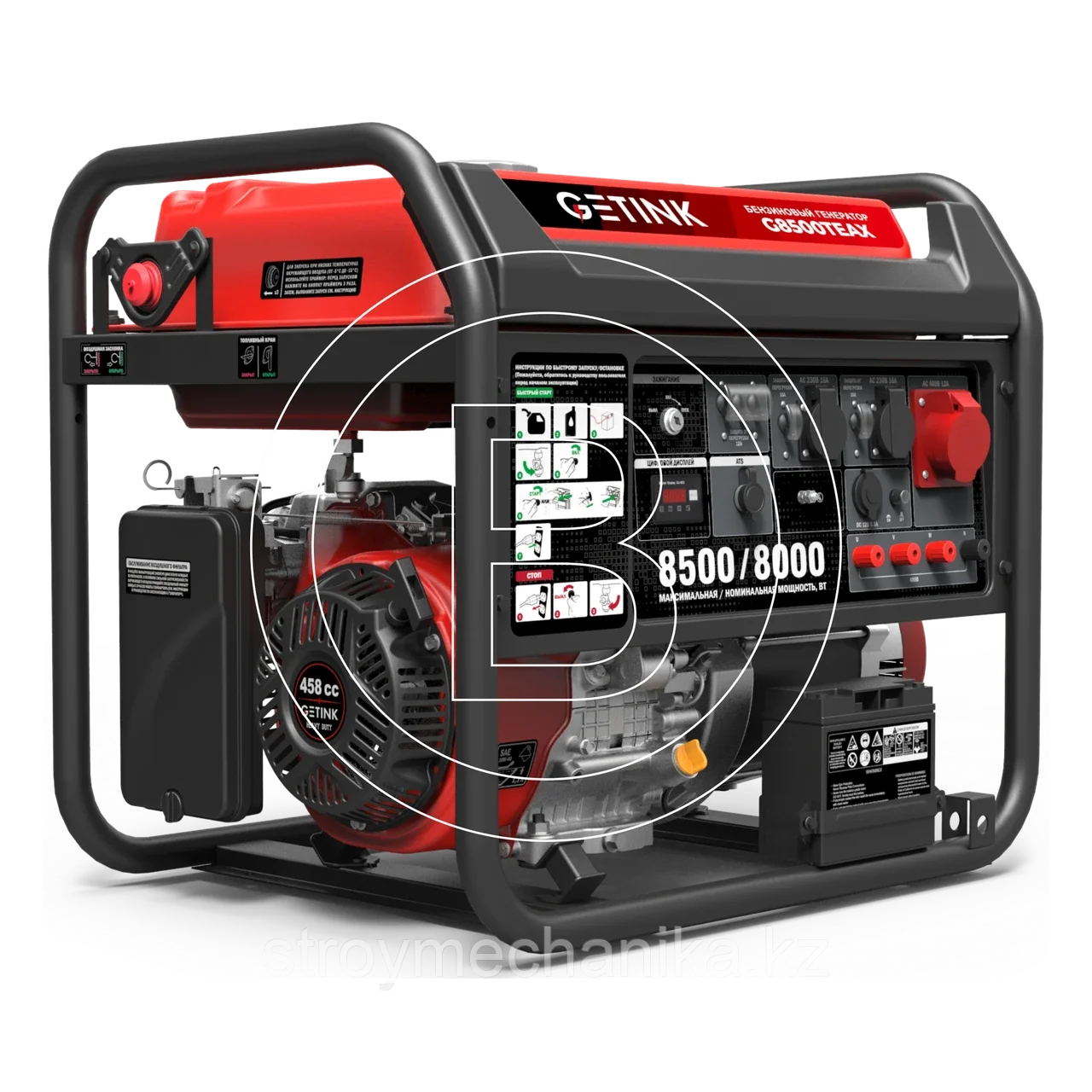 Купить Бензиновый генератор 8кВт 380В в Казахстане. Пусковой ток 17 кВА. Генератор для тяжёлых ...