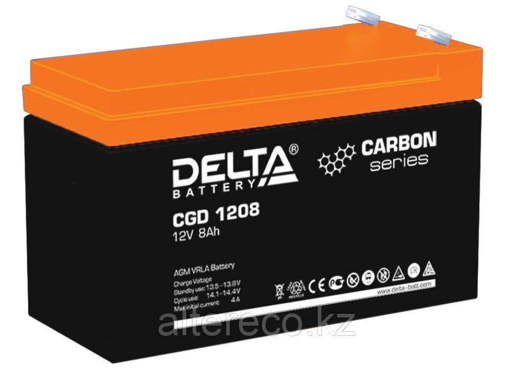 Тяговый аккумулятор Delta CGD 1208 (12В, 8Ач): продажа, цена в Алматы ...