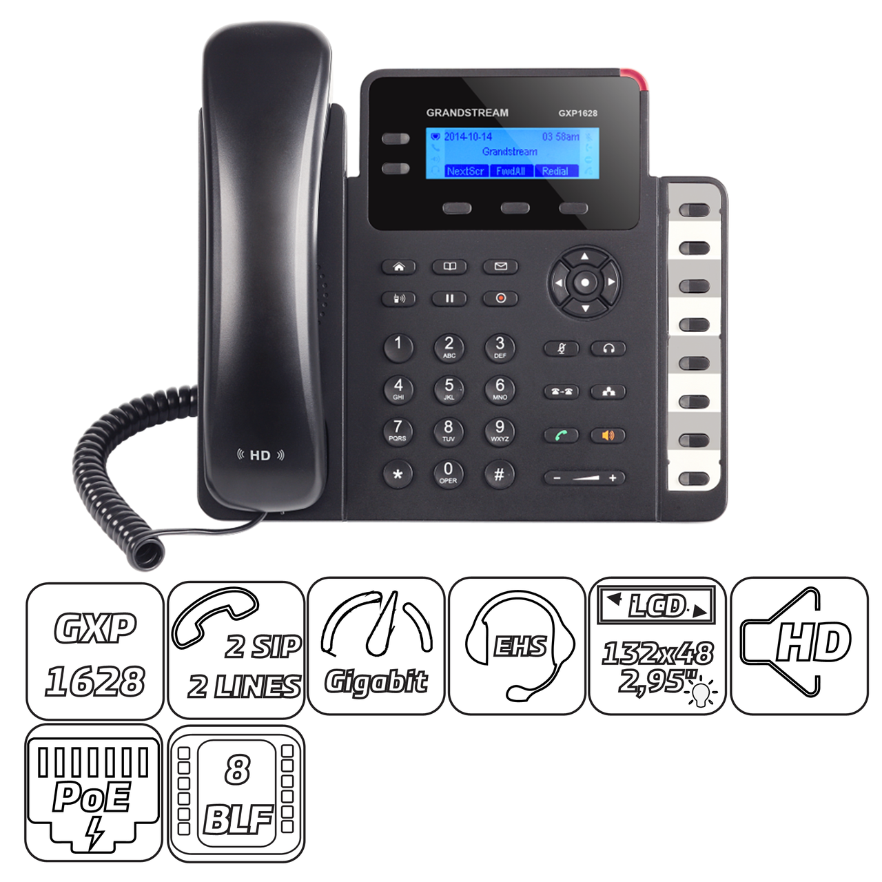 IP-телефон Grandstream GXP1628, IP телефоны Grandstream: Купить по ...