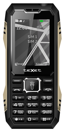 Texet TM-D424 Телефон мобильный, 2*SIM, 2500 мАч, Powerbank, черный купить в Алматы по низкой цене