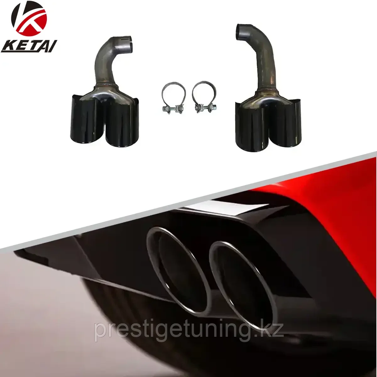 Насадки на глушители на BMW X4 (G02) 2018-21 дизайн X4M (Черный ...