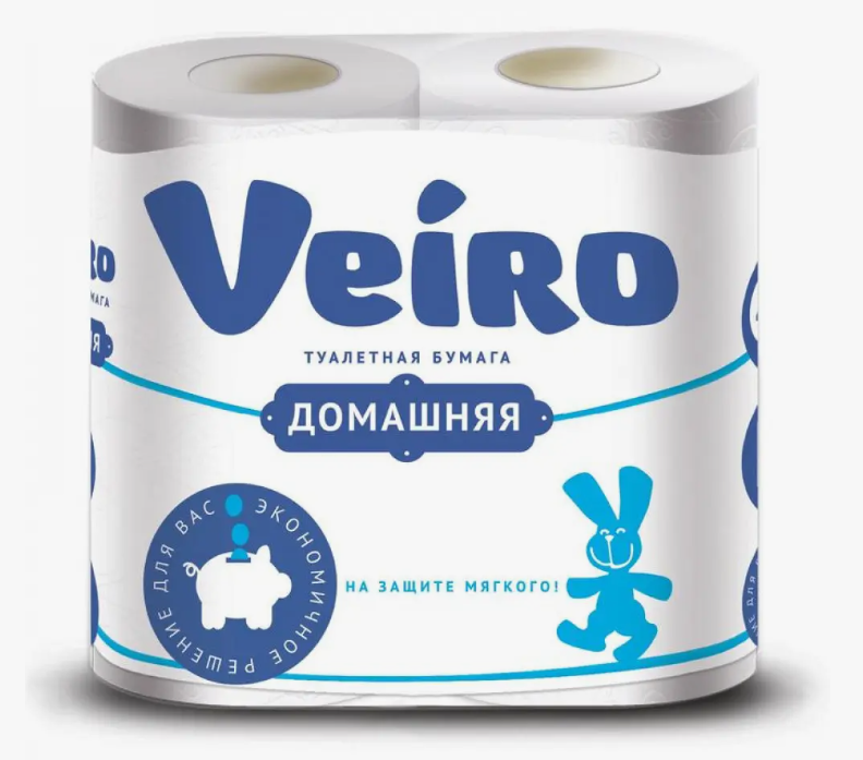 Купить Бумага туалетная Viero Домашняя 4 рулона в Алматы от компании ...