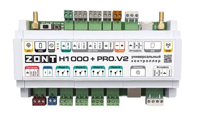 ZONT H-1000+PRO V2 Универсальный контроллер для удаленного управления инженерной системой купить ...