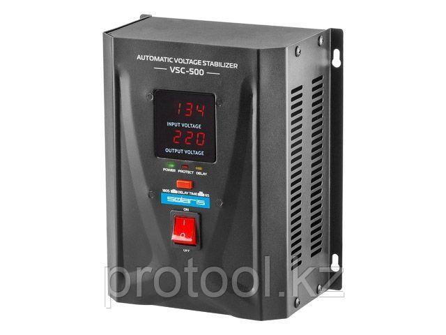 Купить Стабилизатор напряжения Solaris VSC-500 (500 В*А; 130-260 В; 2 ...