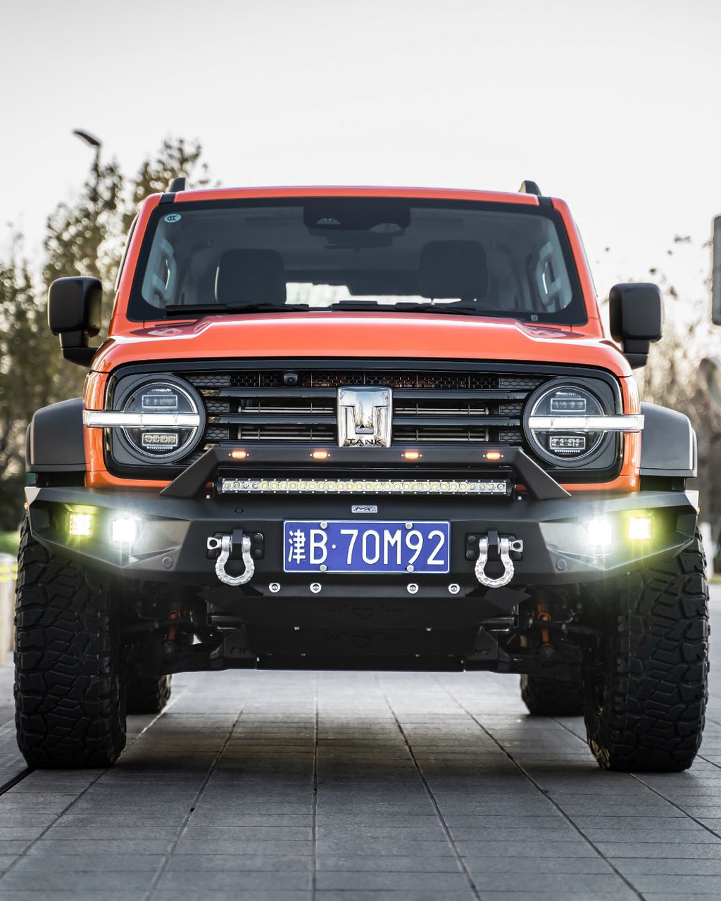 Силовой передний бампер MEIKA Tank 300 2021+ Танк дуга лебедка 2 фонаря ...