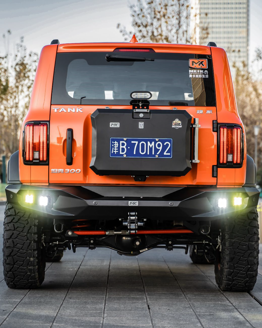 Силовой задний бампер MEIKA Tank 300 2021+ Танк дуга лебедка 2 фонаря ...