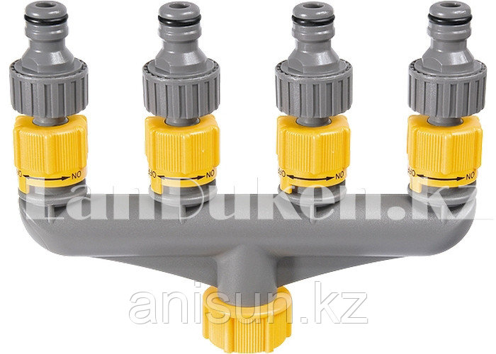 Разветвитель 4-х канальный регулируемый из пластика 3/4" PALISAD LUXE ...